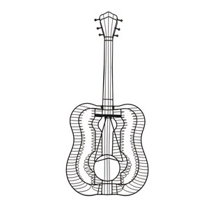 Wire Sculpture Guitar - Etsy
