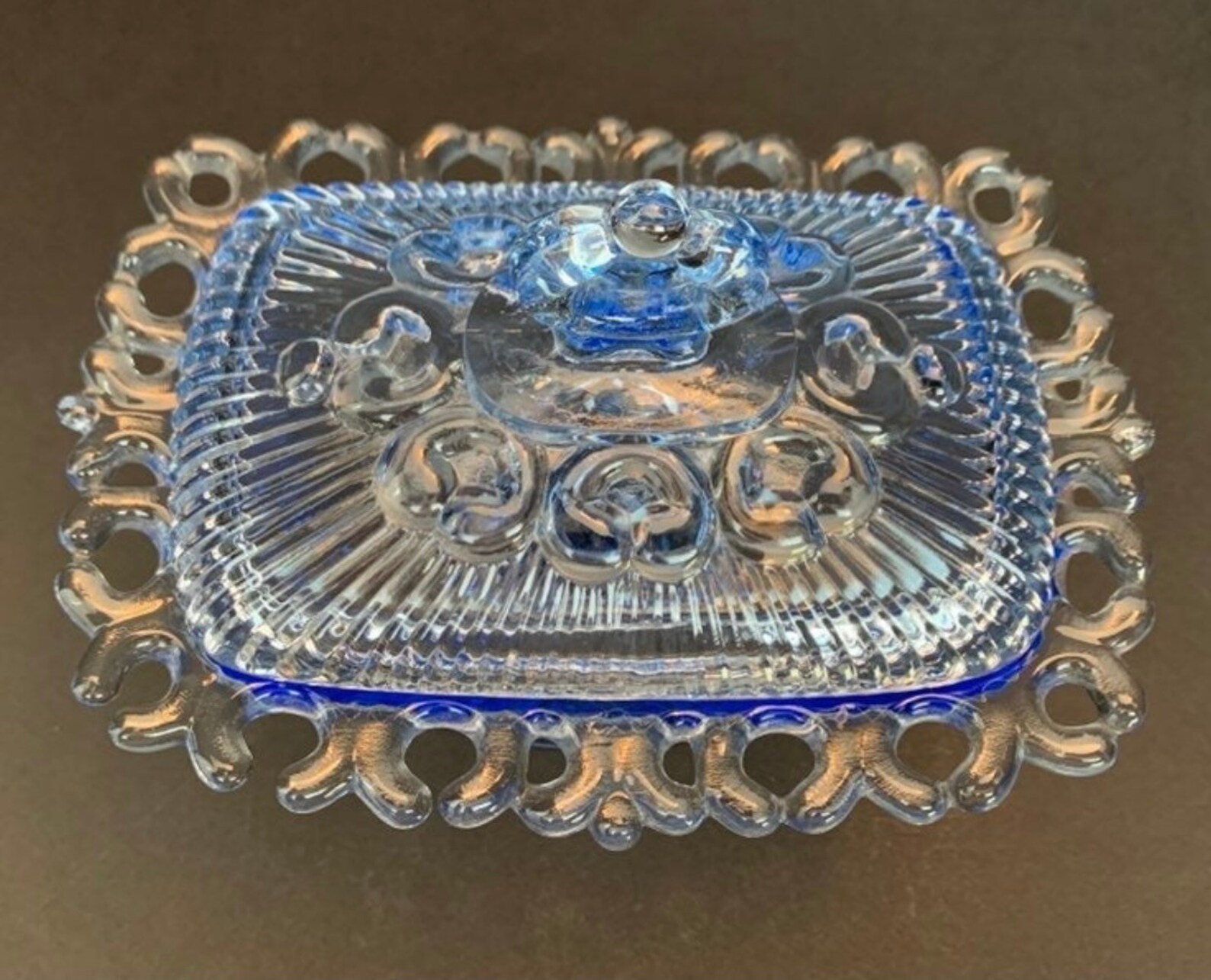 Vintage Oblong Candy Box and Cover by Indiana Glass Co. - Etsy