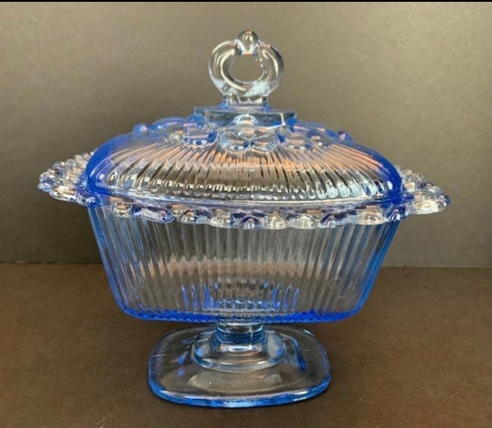 Vintage Oblong Candy Box and Cover by Indiana Glass Co. - Etsy