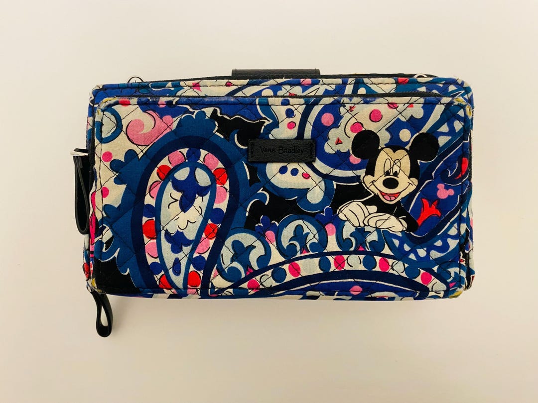 Disney Vera Bradley Mickey Paisley RFID Crossbody Clutch Wallet EUC. - Etsy