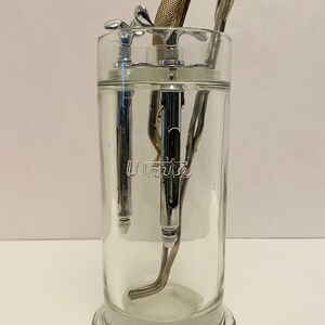 Vintage Waite Laboratories Inc NY Glass Dental Tool Cleaning Jar W/4 ...