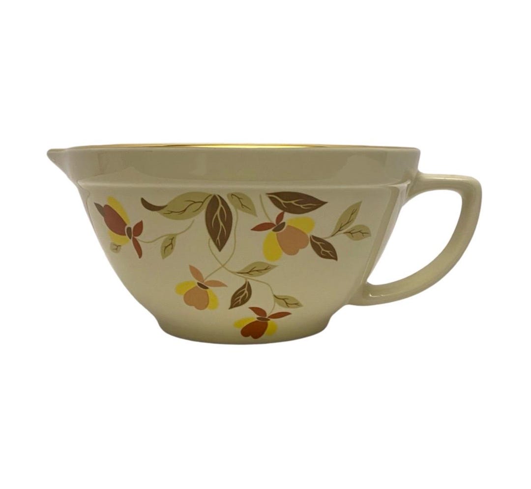 Vintage Hall Jewel Tea Autumn Leaf Batter Bowl Limited Edition China ...