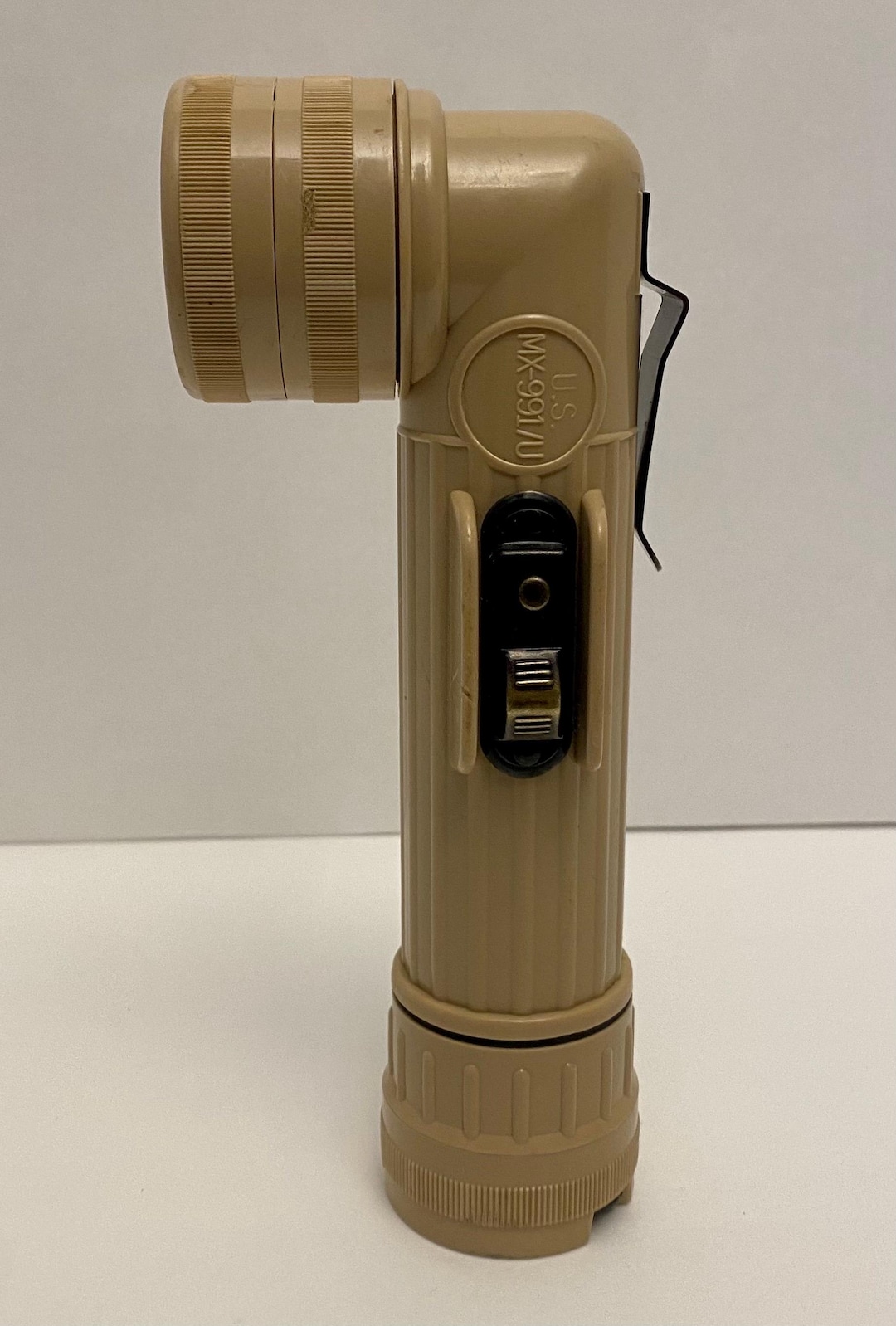 Vintage Fulton Flashlight Tan Angled Head US Military Issue MX-991 W/3 ...