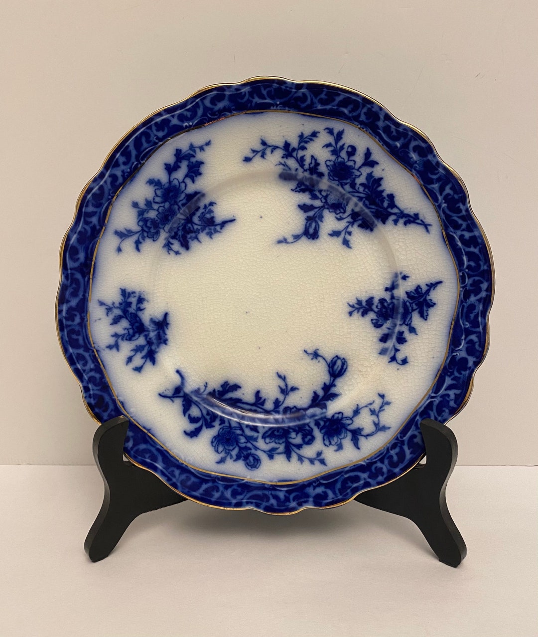 Antique Henry Alcock Touraine 8.75 Flow Blue Plate A. - Etsy