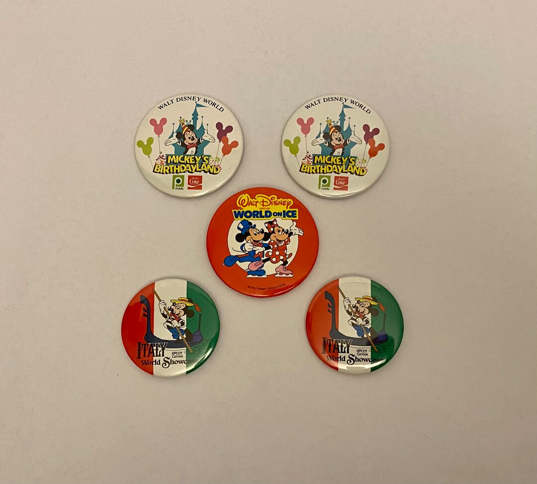 Vintage Walt Disney Mickey Mouse Pinback Button Lot of 5 Buttons. - Etsy