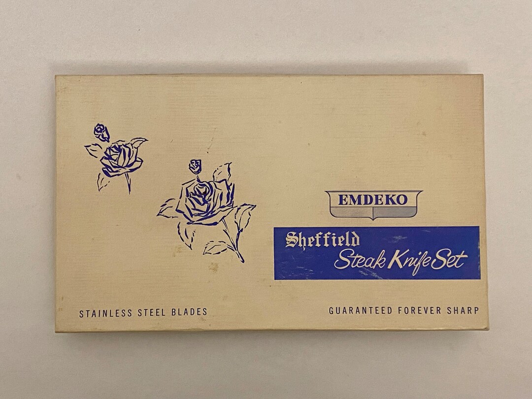 Vintage Emdeko Sheffield 4 Piece Stainless Steel Steak Knives Set With ...