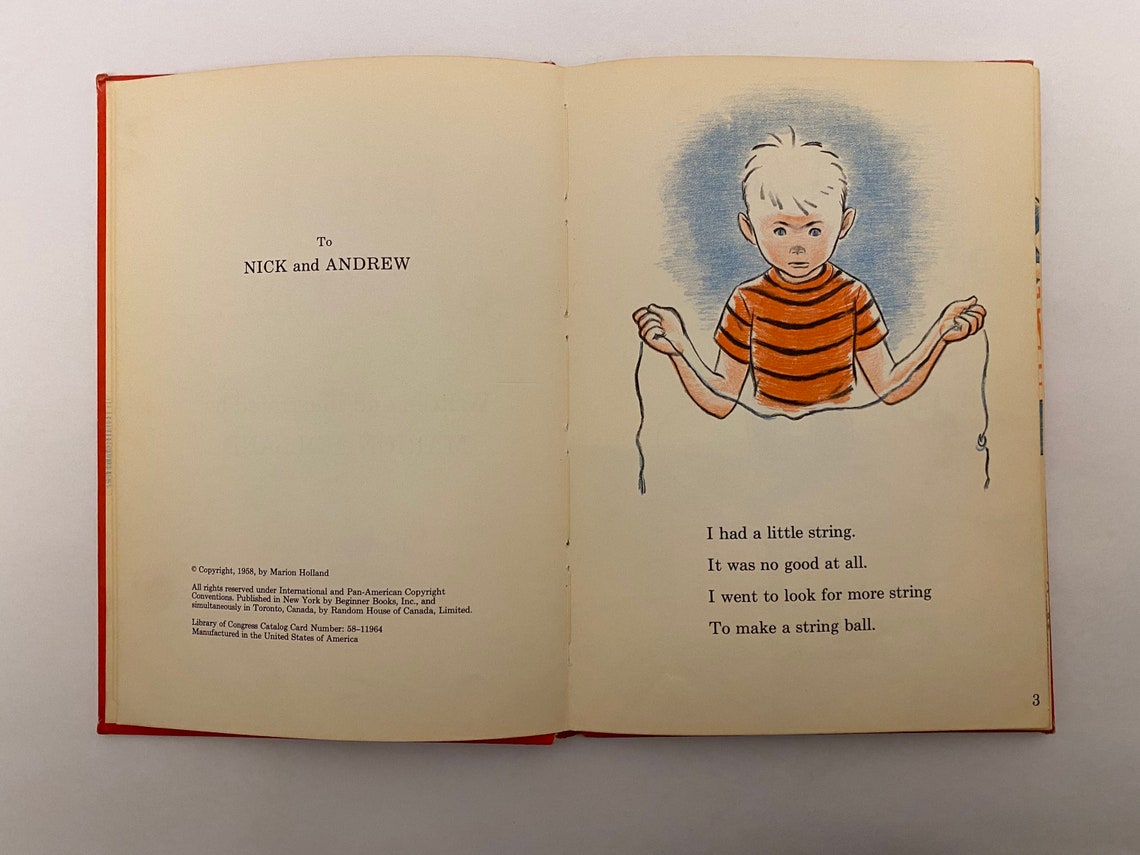 A Big Ball of String by Marion Holland. 1958 HC Book Club - Etsy