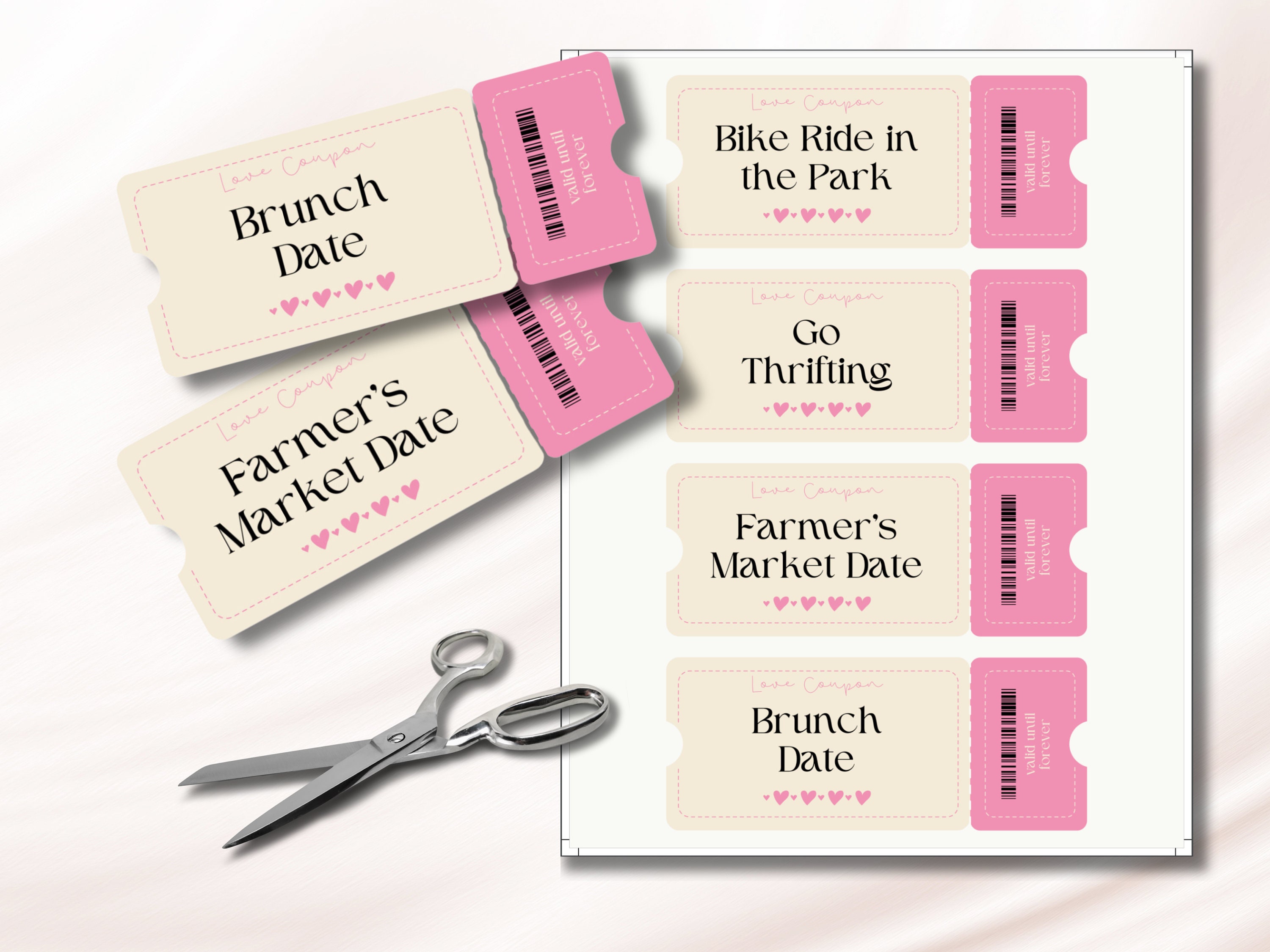 100 Printable Love Coupons Romantic Gift for Couples, Valentine's Day ...