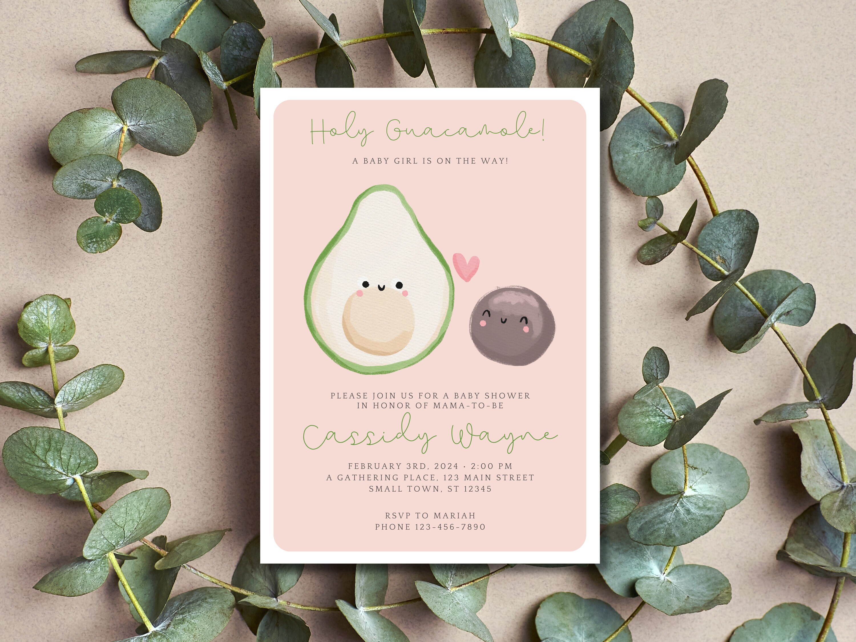 EDITABLE Holy Guacamole Baby Shower Printable Invitation Baby Shower ...