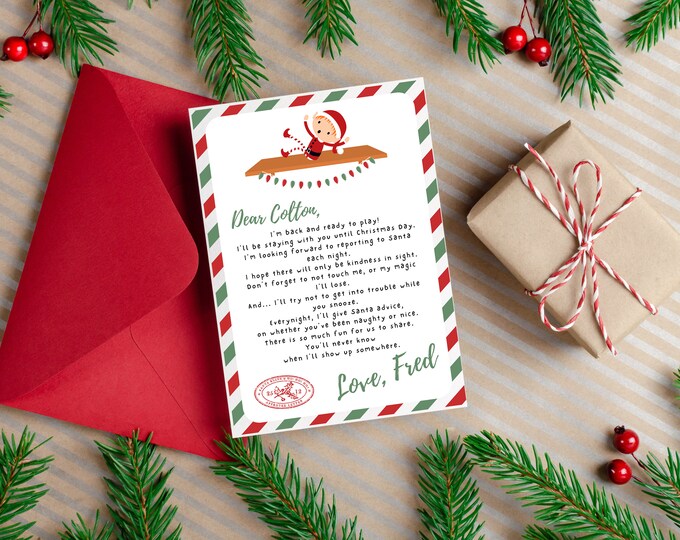 EDITABLE Elf Letter Im Back Elf Arrival Letter Elf Letter to Kids Santa ...