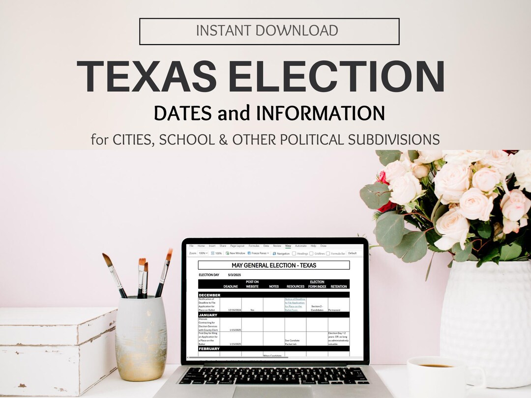 Texas Election Calendar and Resources Spreadsheet for Cities, Schools ...