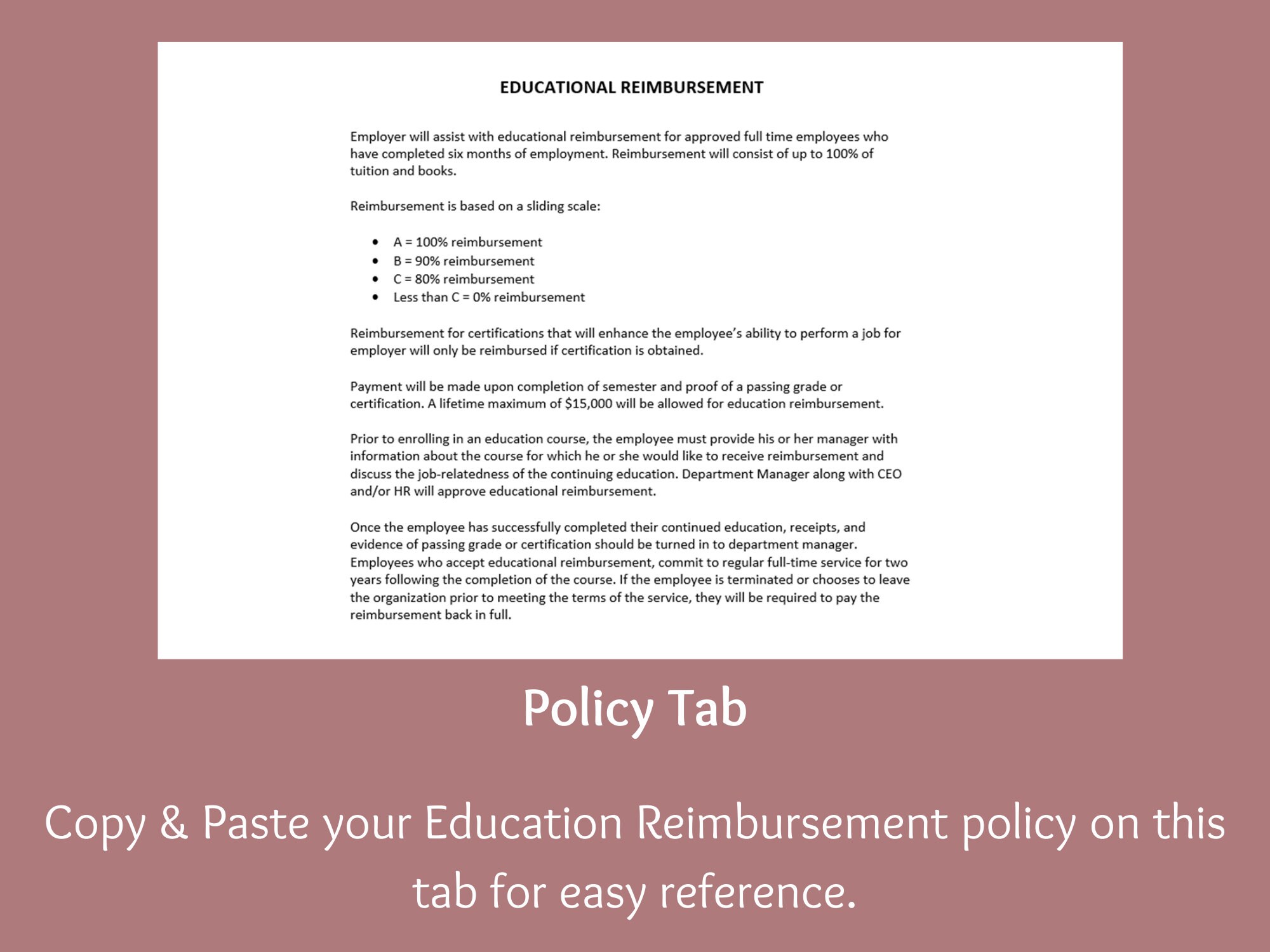 Educational Reimbursement Tracker - Etsy