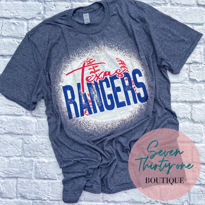Texas Rangers Shirt Rangers Bleached Shirt Rangers - Etsy