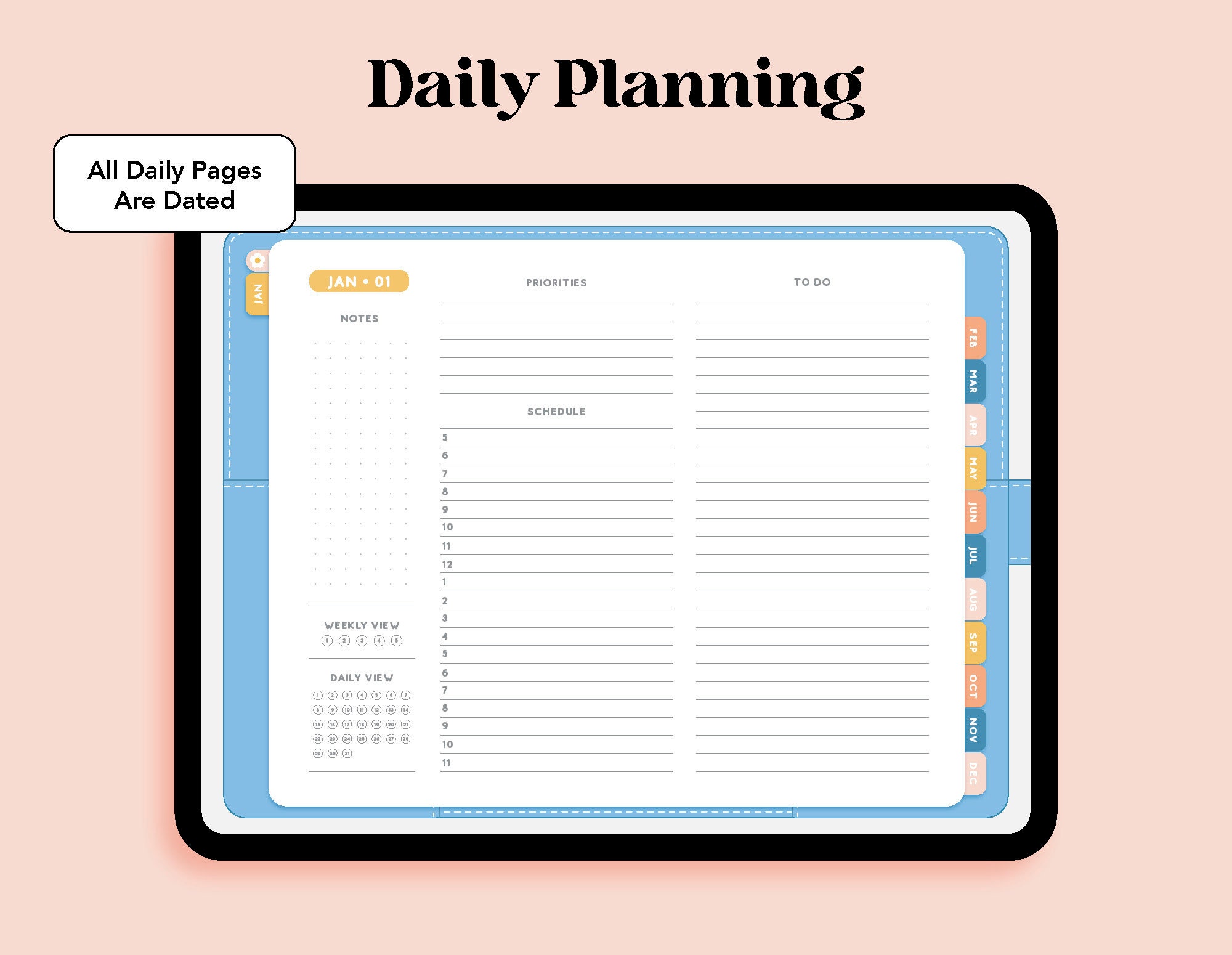 Digital Planner, Goodnotes Planner, Weekly Planner, Dated Daily Planner ...