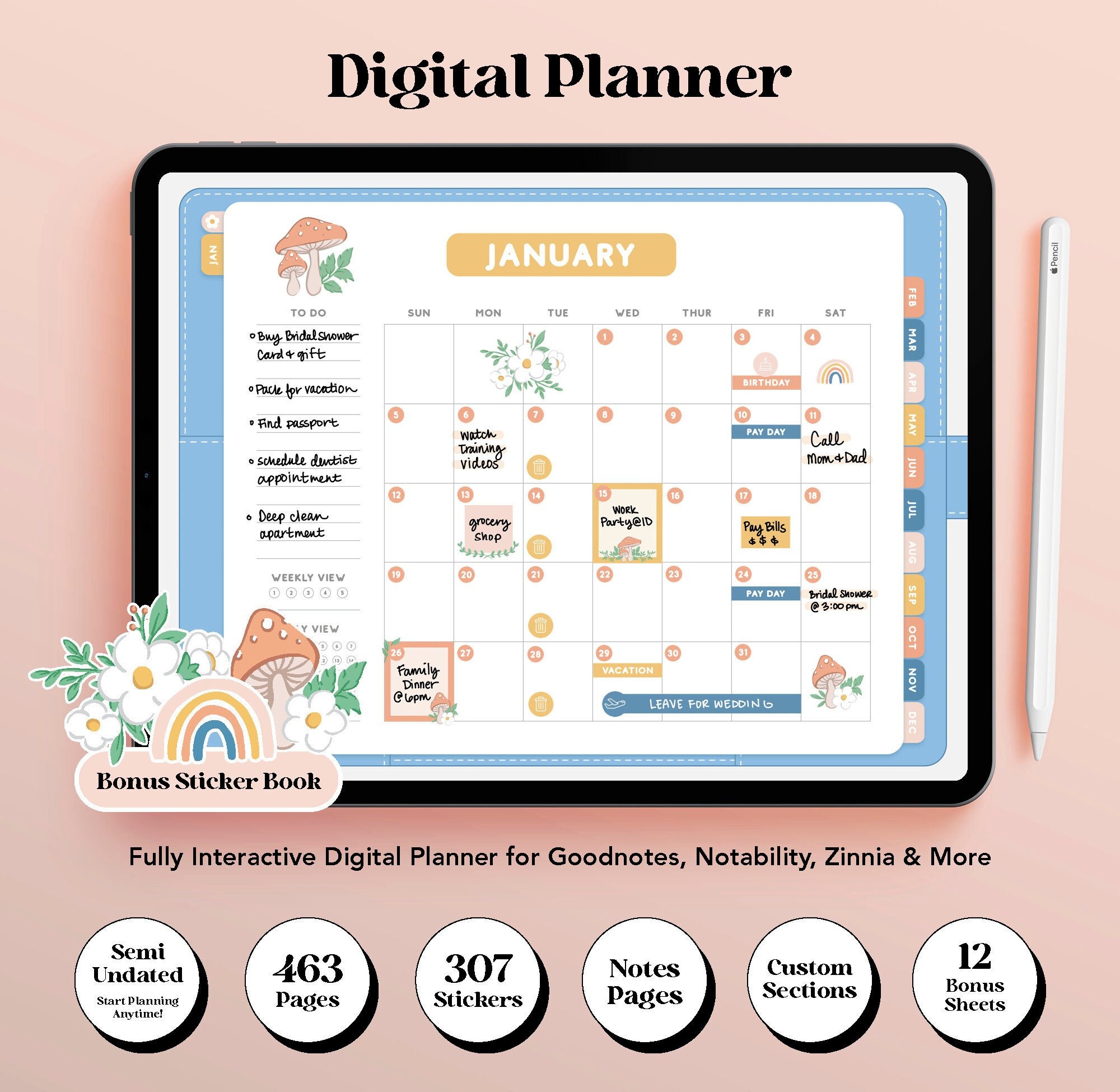 Digital Planner, Goodnotes Planner, Weekly Planner, Dated Daily Planner ...