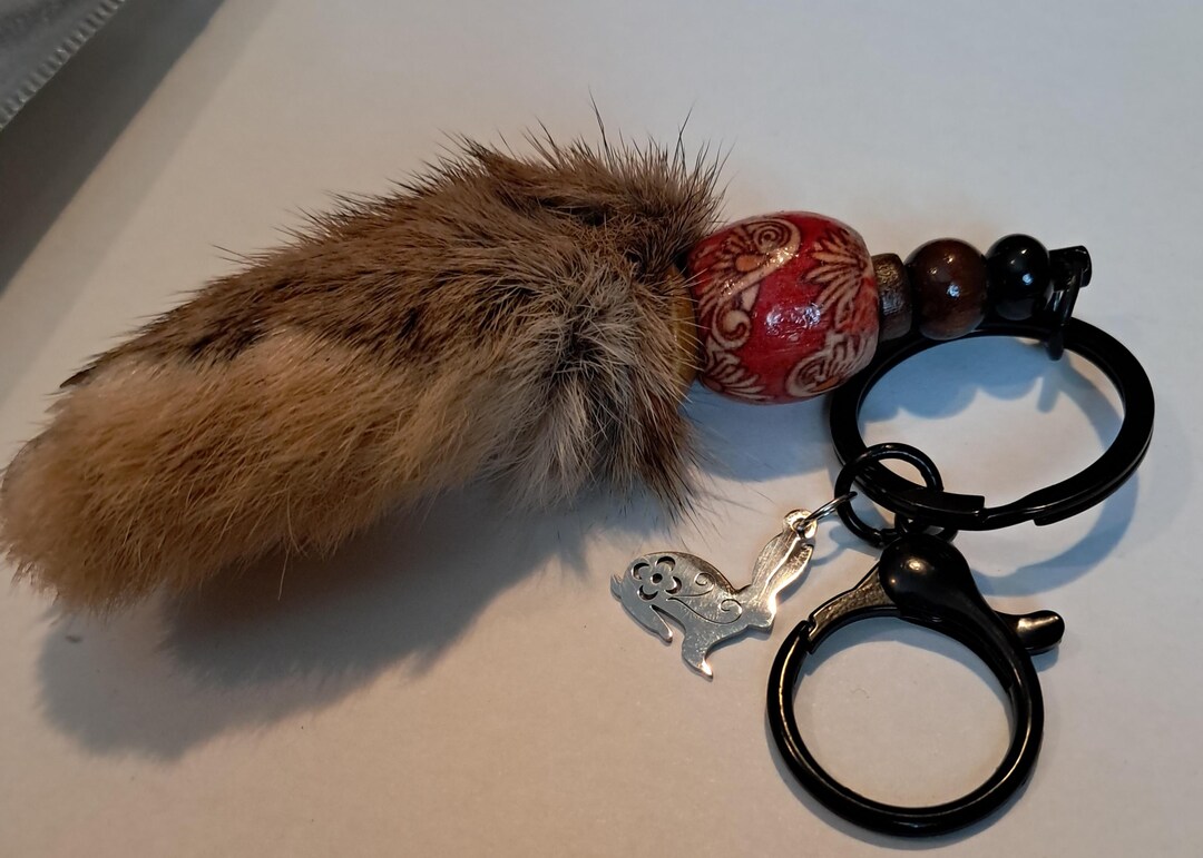 Lucky Rabbit Foot Key Chains - Etsy