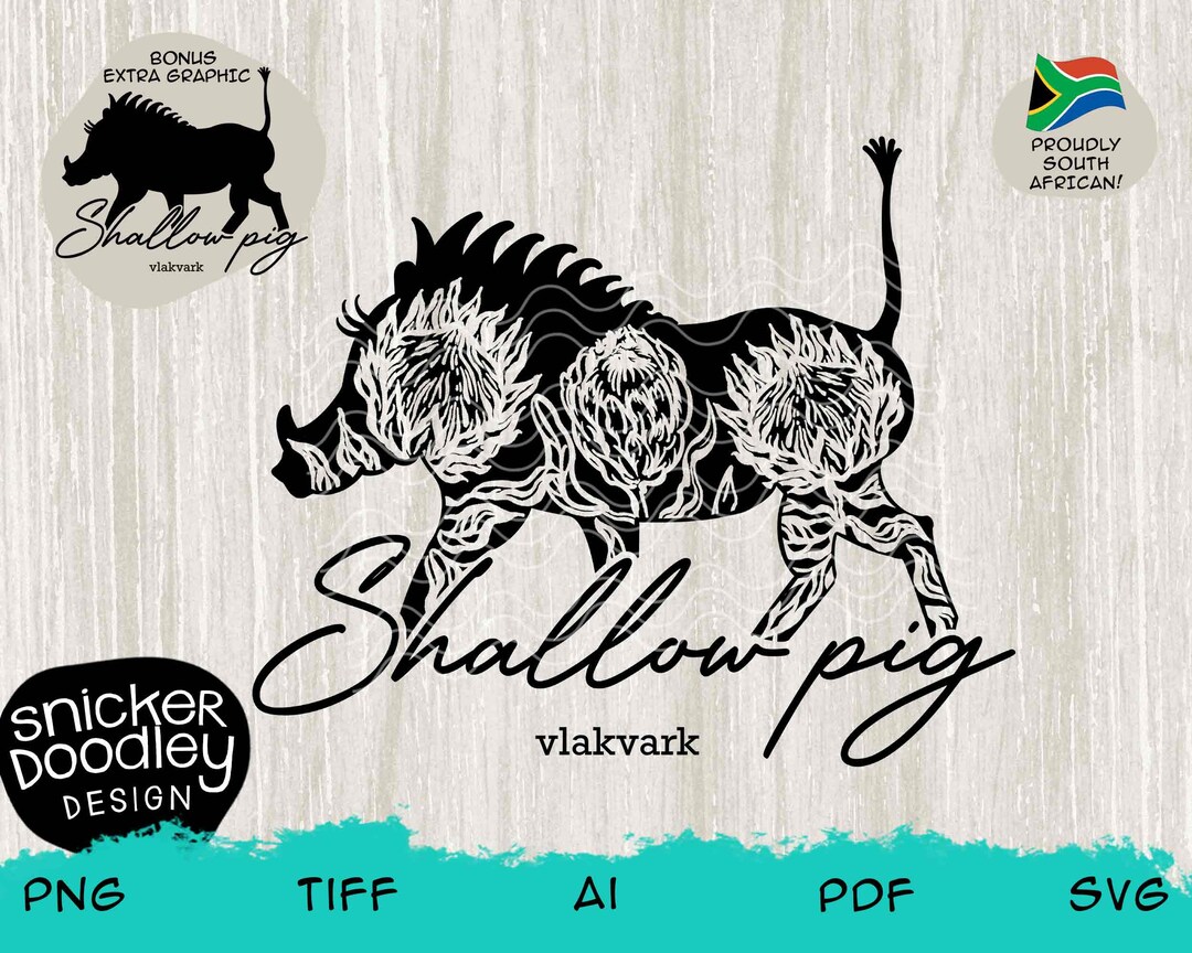 Proudly South African Afrikaans Vlakvark Warthog With Proteas • SVG Cut ...