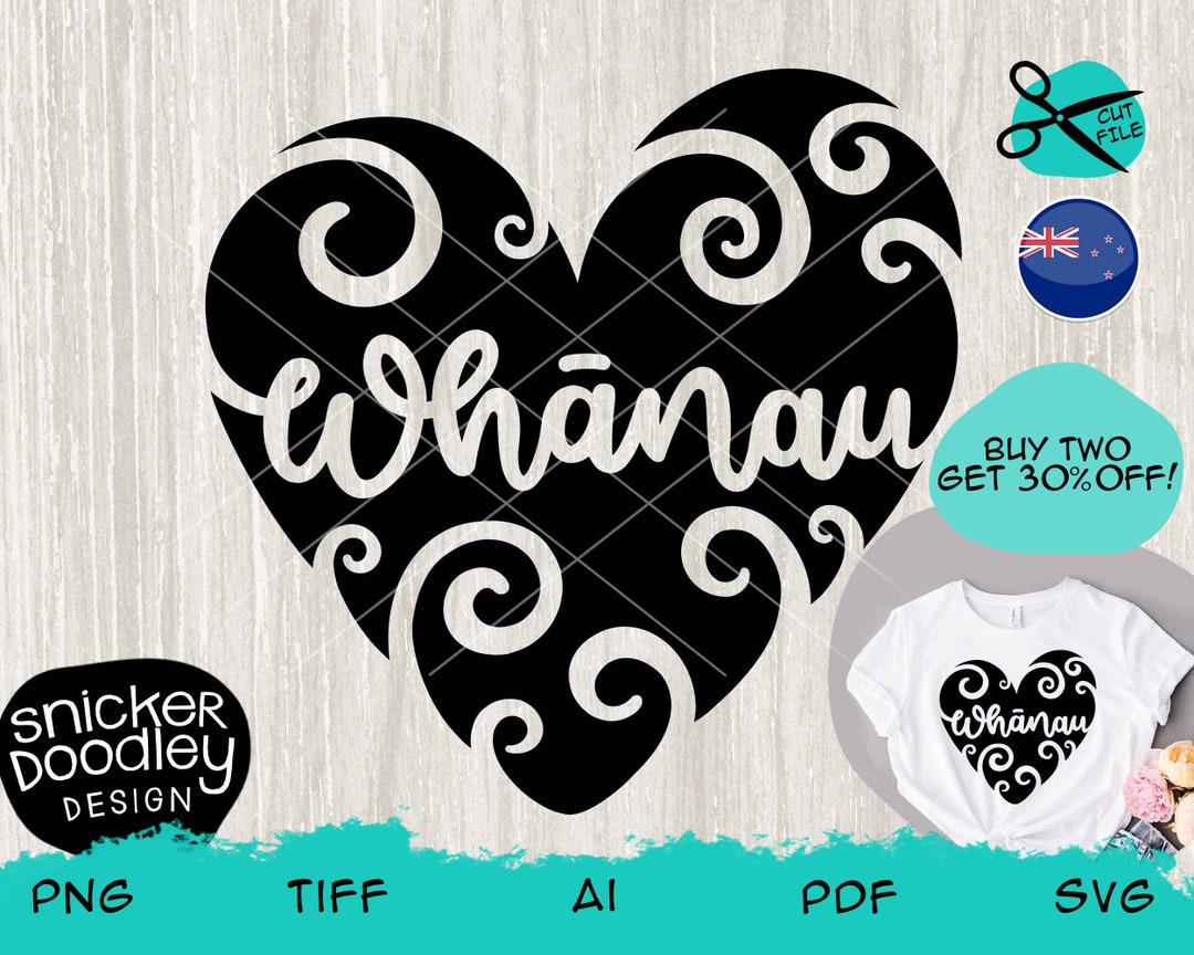 Whānau Love SVG Cut File for Cricut + Silhouette Cutting Machines ...