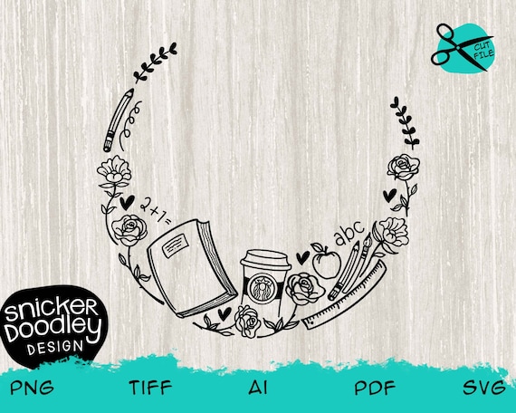 Teacher Love Circular Frame SVG Cut File for Cricut | Etsy