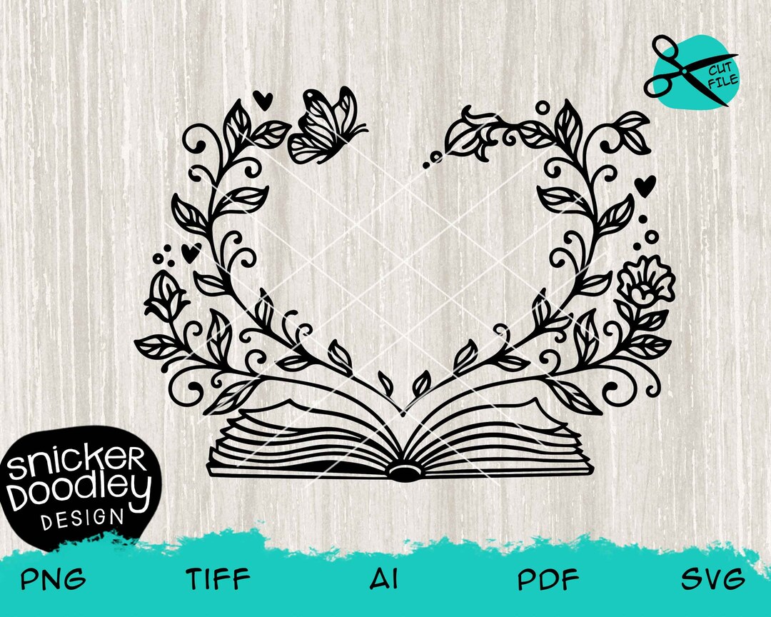 Blooming Book Love SVG Cut File for Cricut + Silhouette Cutting ...