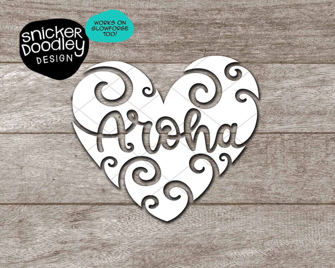 Aroha SVG Cut File for Cricut, Silhouette, Even Glowforge Cutting Machines Love New Zealand ...