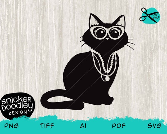 Fancy Cat SVG Cut File for Cricut Sihouette Cutting Machines | Etsy