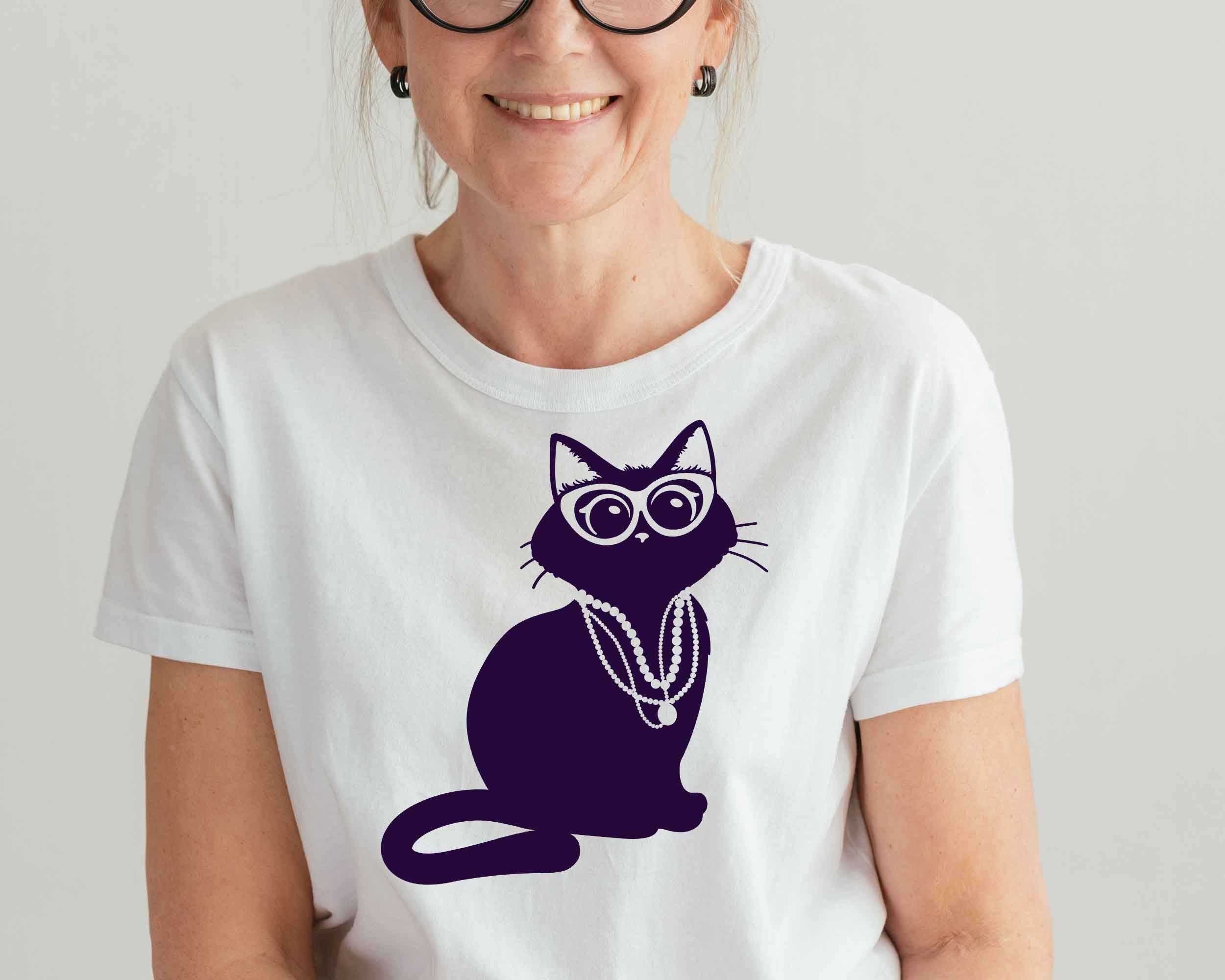 Fancy Cat SVG Cut File for Cricut + Sihouette Cutting Machines • Black ...