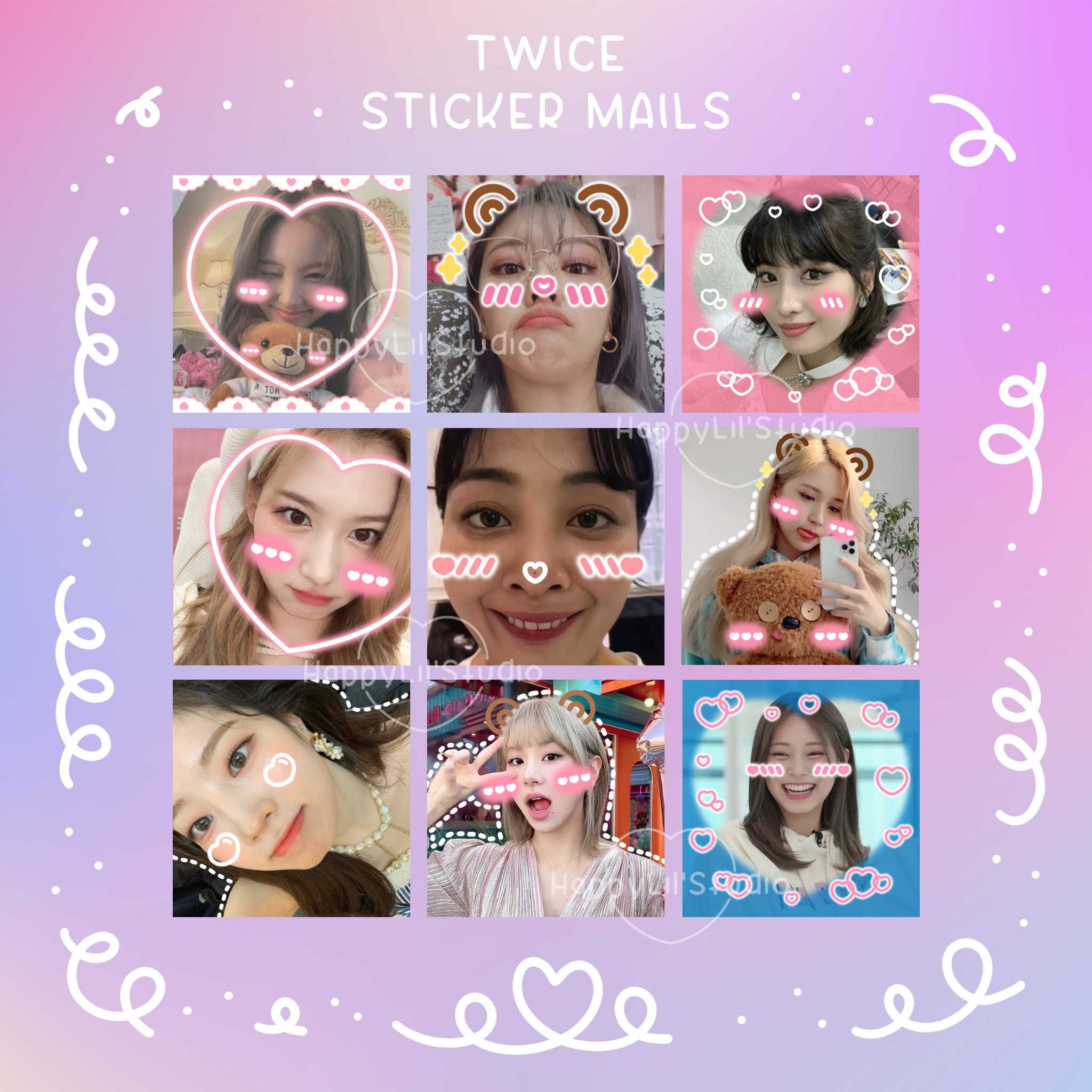 TWICE Kpop Mail Stickers Happy Mail Stickers Kpop Stickers Kpop Trading ...