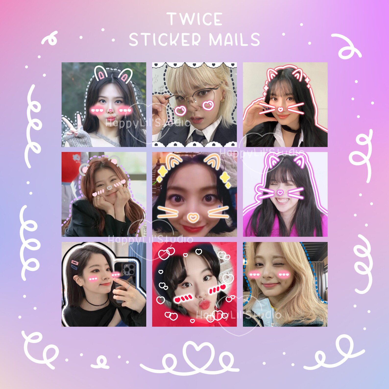 TWICE Kpop Mail Stickers Happy Mail Stickers Kpop Stickers Kpop Trading ...