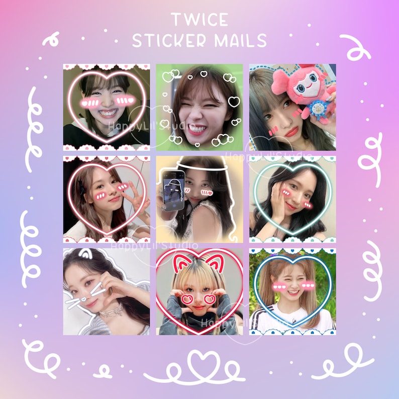 TWICE Kpop Mail Stickers Happy Mail Stickers Kpop Stickers Kpop Trading ...