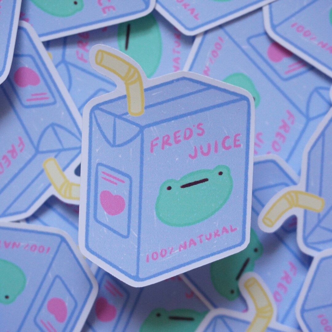 Fred's Juice Soft Matte Vinyl Die-cut Sticker | Cute Frog | Laptop ...