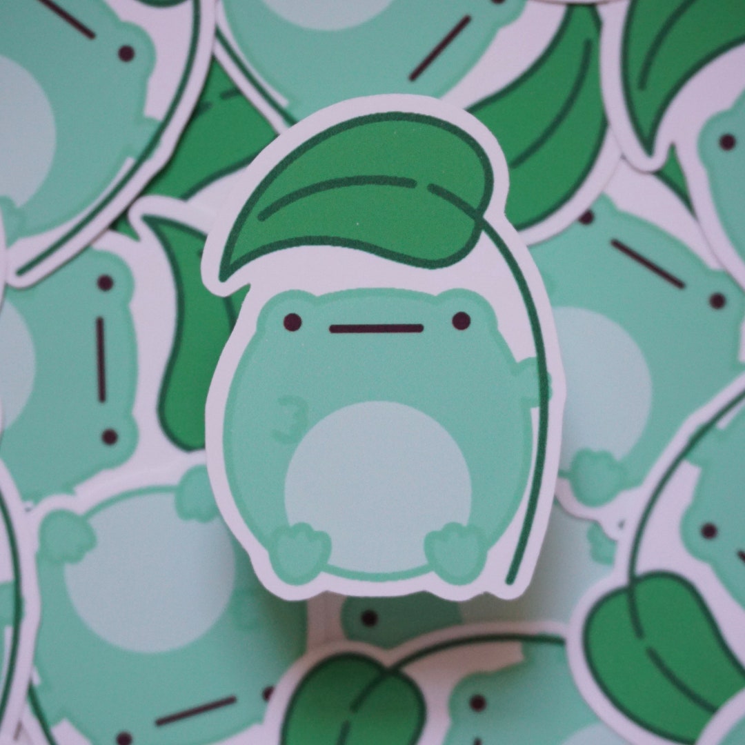 Fred W/ Leaf Soft Matte Vinyl Die-cut Sticker | Cute Frog | Laptop ...