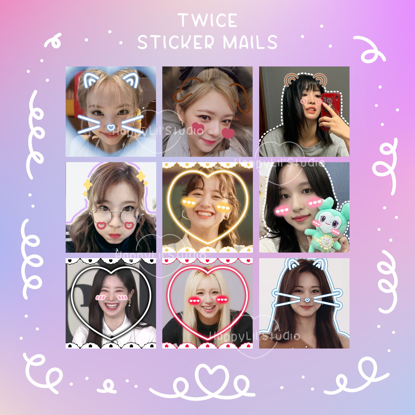 TWICE Kpop Mail Stickers Happy Mail Stickers Kpop Stickers Kpop Trading ...