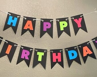 Happy Birthday Garland Happy Birthday Banner Stoney Clover Theme Girls ...