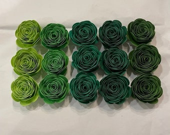 Green Paper Roses - Etsy