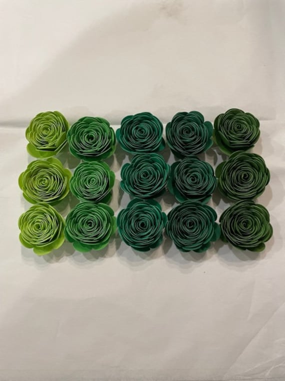 Green Paper Roses Green Paper Flowers - Etsy