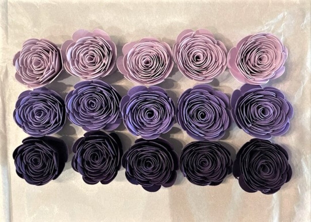 Purple Paper Roses - Purple Paper Flowers - Etsy
