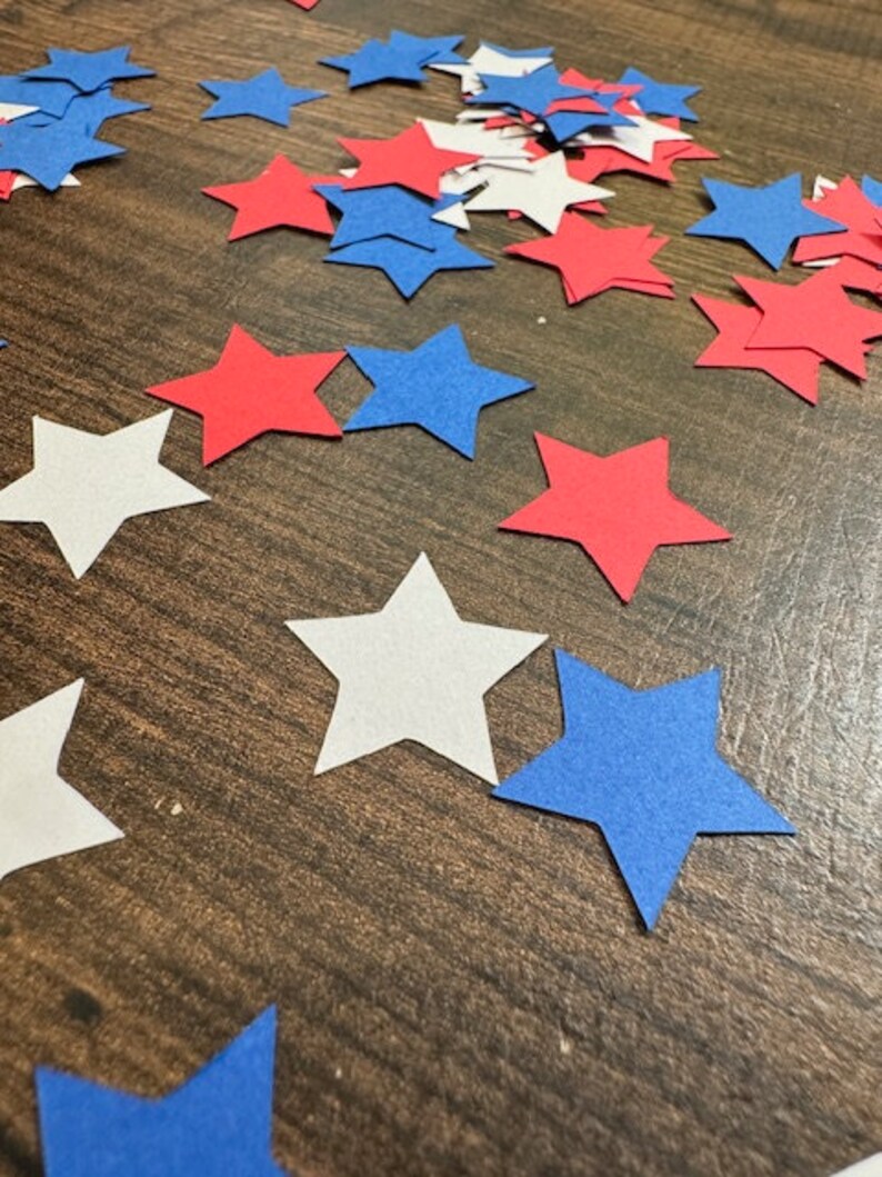 4th of July Confetti Patriotic Confetti Red White and Blue Star ...