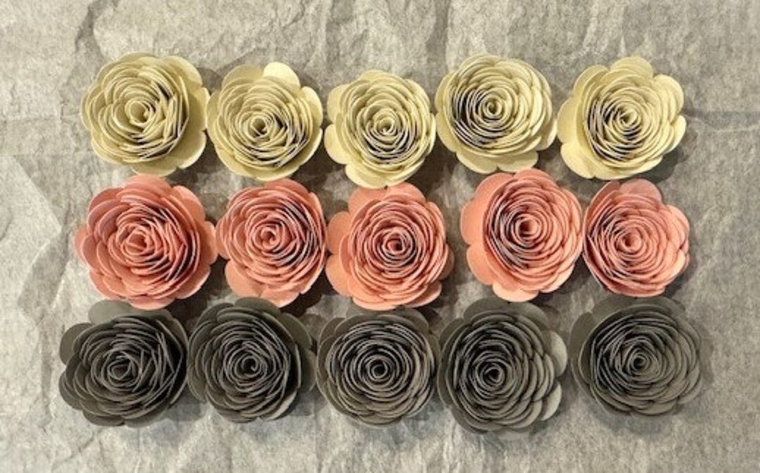 Pink Gray Neutral Paper Roses - Pink Gray Neutral Paper Flowers - Etsy