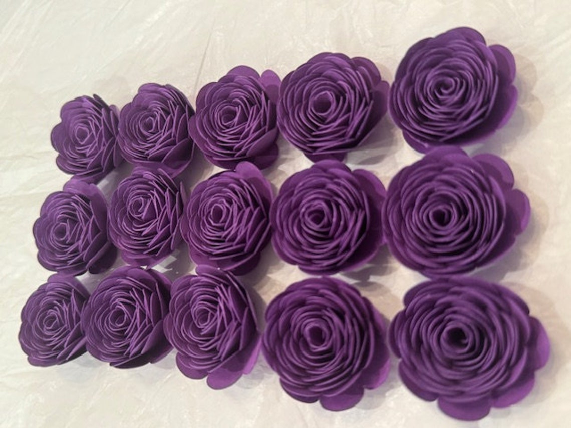 Purple Paper Roses Purple Paper Flowers - Etsy