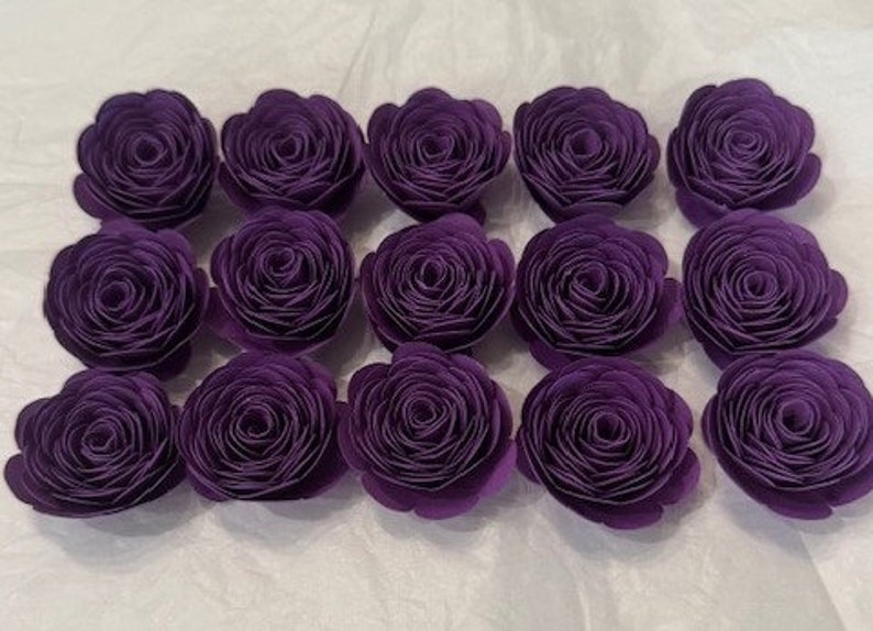 Purple Paper Roses - Purple Paper Flowers - Etsy