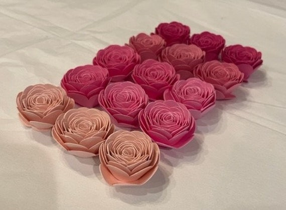 Pink Paper Roses Pink Paper Flowers - Etsy