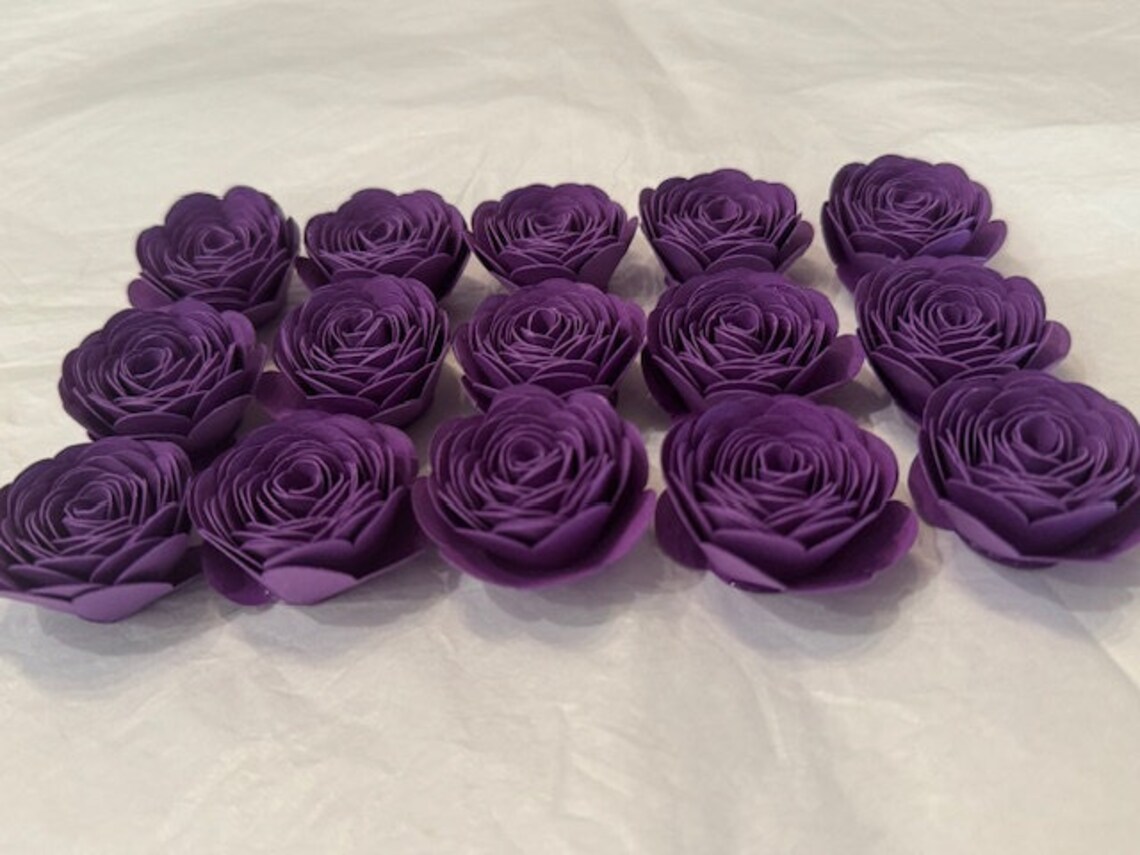 Purple Paper Roses Purple Paper Flowers - Etsy