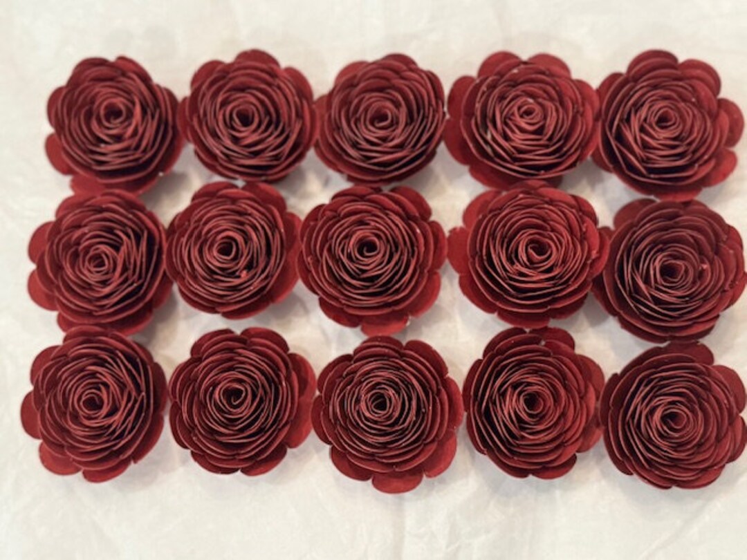 Burgundy Paper Roses - Burgundy Paper Flowers - Etsy