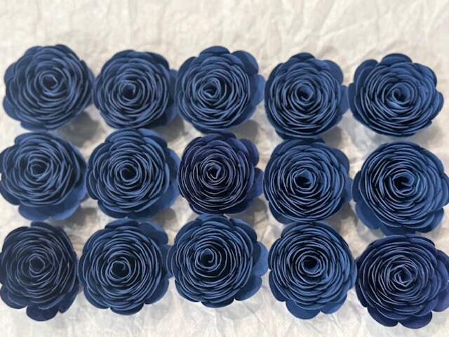 Navy Paper Roses - Navy Paper Flowers - Etsy