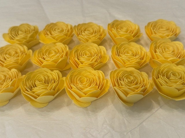 Yellow Paper Roses - Yellow Paper Flowers - Etsy