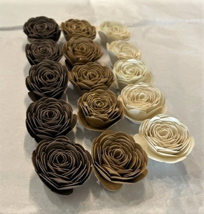 Brown Paper Roses - Brown Paper Flowers - Etsy