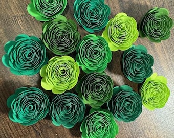 Green Paper Roses- Green Paper Flowers - Etsy