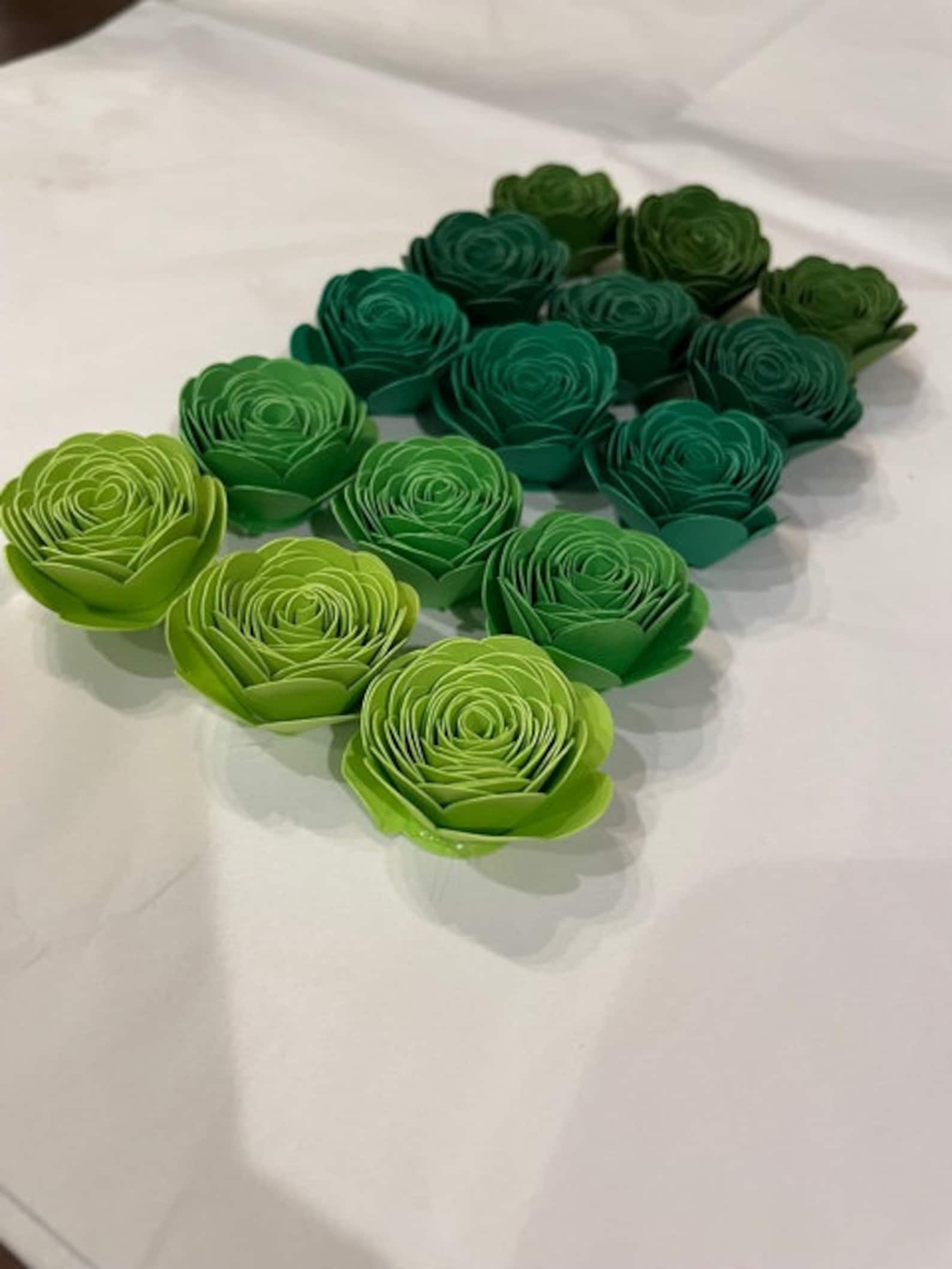 Green Paper Roses- Green Paper Flowers - Etsy