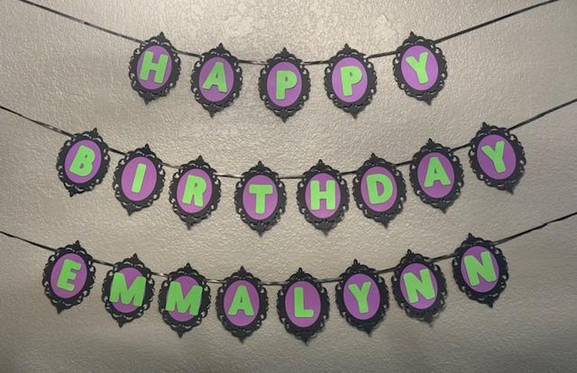 Descendants Inspired Birthday Banner - Birthday Banner - Etsy